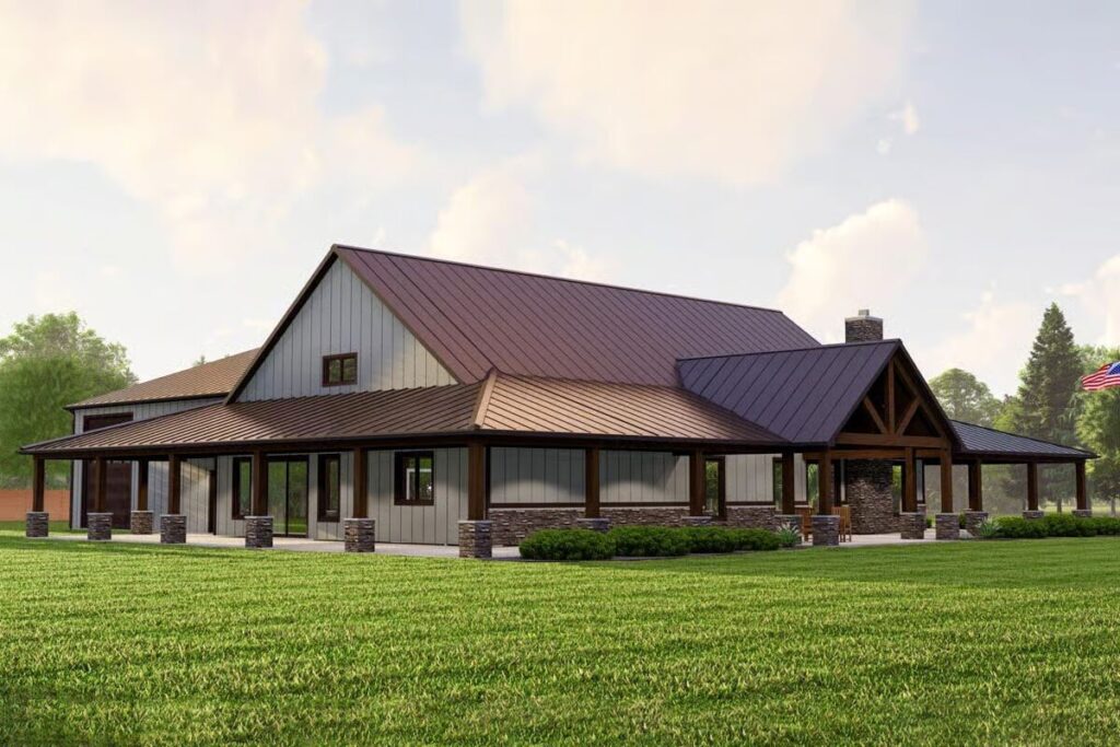 2-Bedroom Farmhouse-Inspired Barndo-Style House with Loft and RV ...