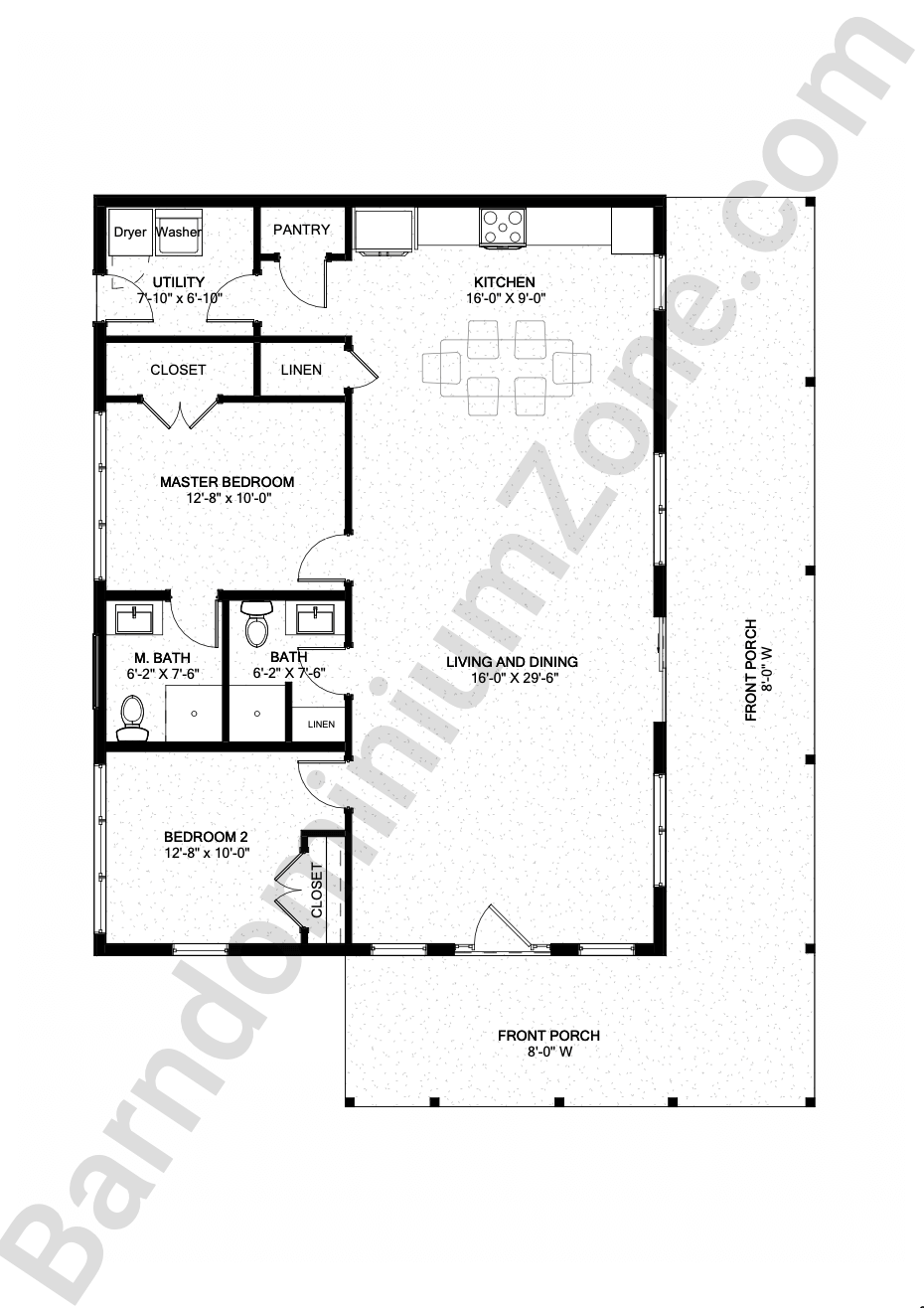 5 Super Versatile 30x40 Barndominium Floor Plan Designs