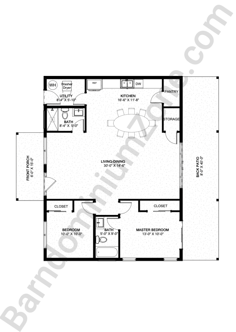 5 Super Versatile 30x40 Barndominium Floor Plan Designs